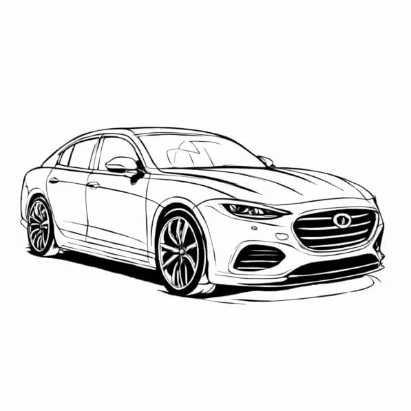 Download Sleek Modern Car Illustration Coloring pages Online - Creative ...