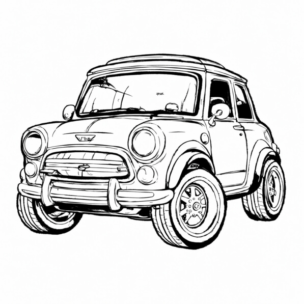Download Cartoon-style Mini Cooper Car Coloring pages Online - Creative ...