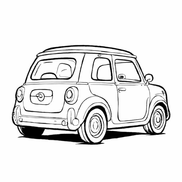 Download Illustration of a Small Car from Rear View Coloring pages ...