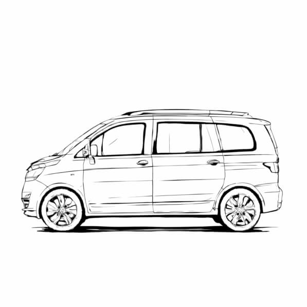 Download Line Art Illustration of a Modern Van Coloring pages Online ...