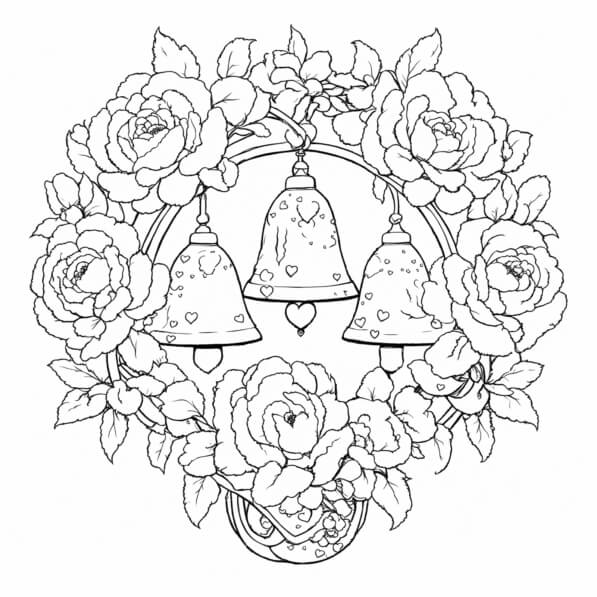 Download Floral Bell Design Coloring pages Online - Creative Fabrica