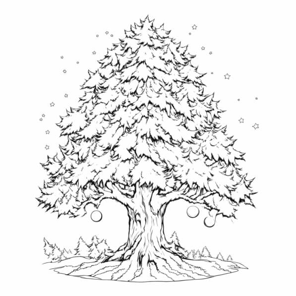 Download Intricate Christmas Tree Illustration Coloring pages Online ...