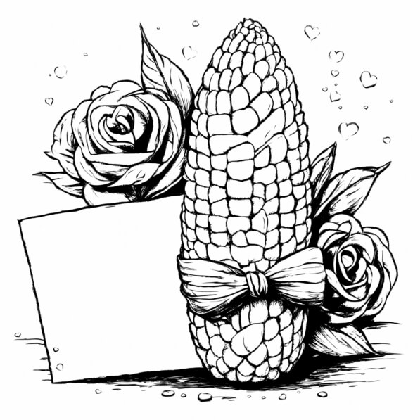 Download Stylized Corn and Roses Illustration Coloring pages Online ...