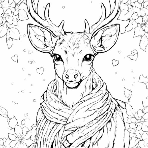 Download Whimsical Deer Illustration Coloring pages Online - Creative ...