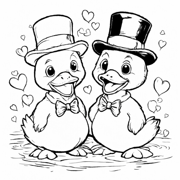 Descarga Patitos de dibujos animados lindos con sombreros de copa y ...