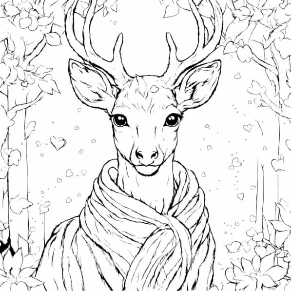 Download Whimsical Deer Illustration Coloring pages Online - Creative ...