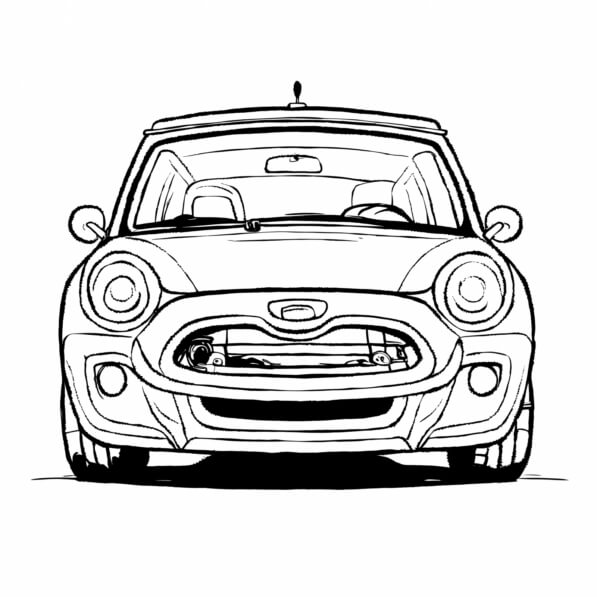 Download Front View of a Car with Exposed Engine Coloring pages Online ...