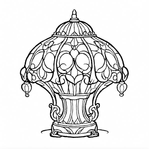 Download Intricate Decorative Lamp Design Coloring pages Online ...