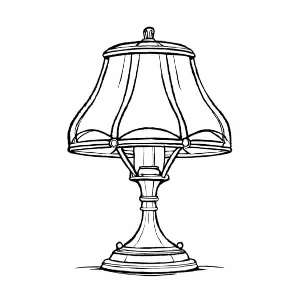 Download Decorative Table Lamp Coloring pages Online - Creative Fabrica
