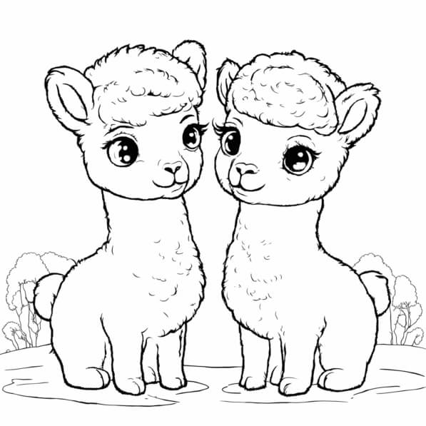 Descarga Dos llamas de dibujos animados en un estilo de colorear ...