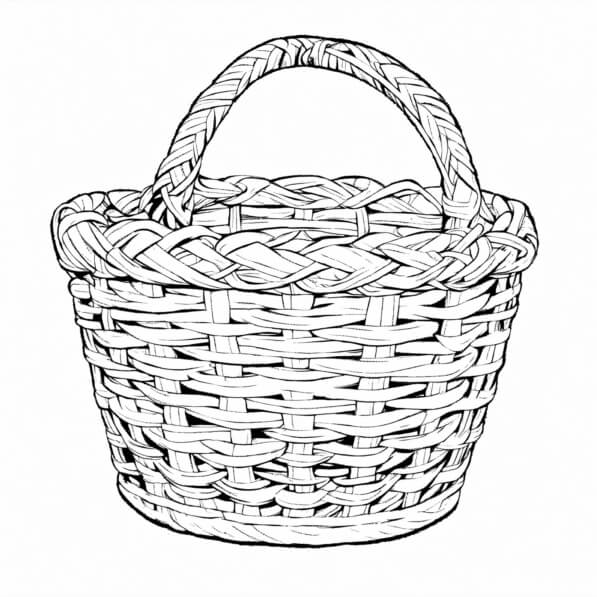 Download Woven Basket Coloring pages Online - Creative Fabrica