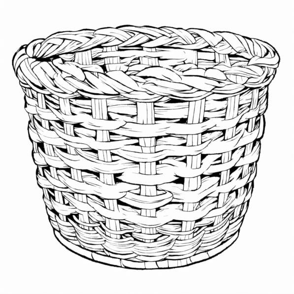 Download Woven Basket Illustration Coloring pages Online - Creative Fabrica