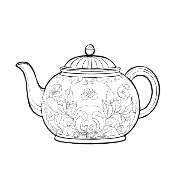Download Intricate Floral Teapot Design Coloring pages Online ...
