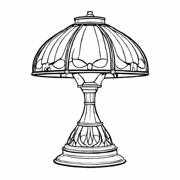 Download Intricate Table Lamp Design Coloring pages Online - Creative ...