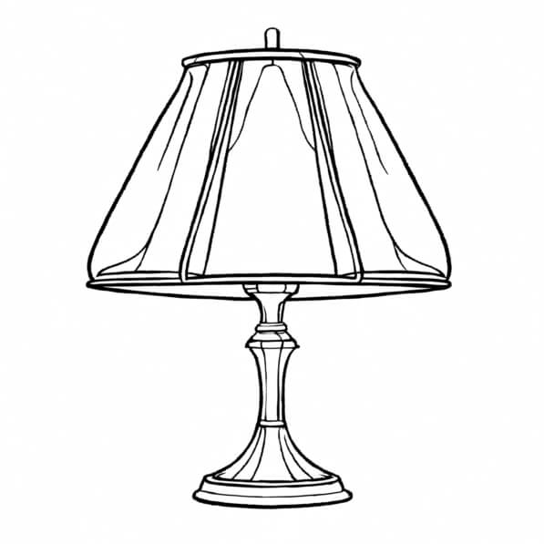 Download Classic Table Lamp Outline Coloring pages Online - Creative ...