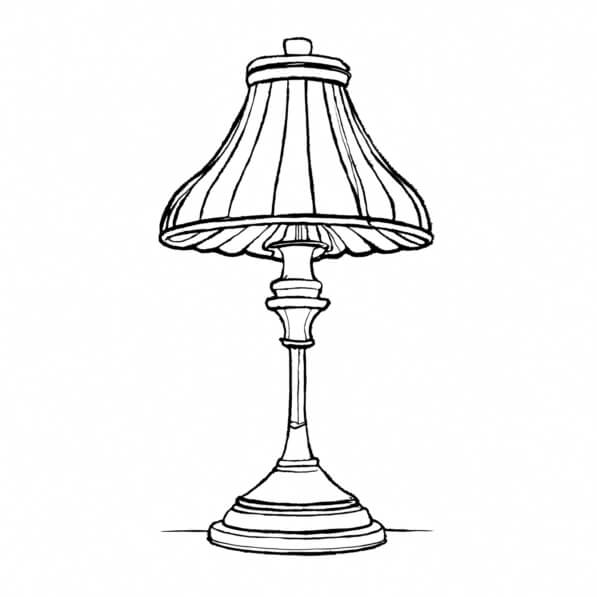 Download Illustration of a Vintage Table Lamp Coloring pages Online ...
