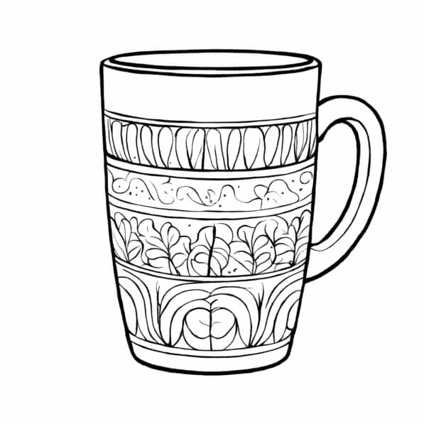 Download Decorative Mug Illustration Coloring pages Online - Creative ...