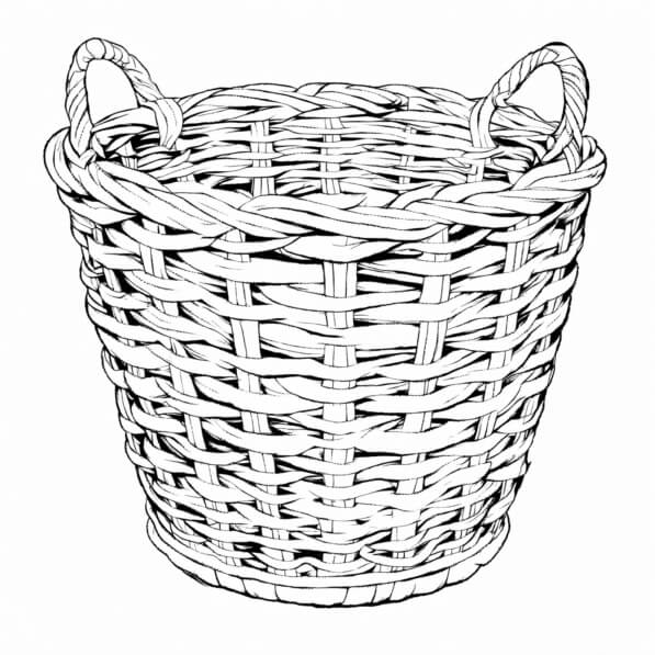 Download Woven Basket Coloring pages Online - Creative Fabrica