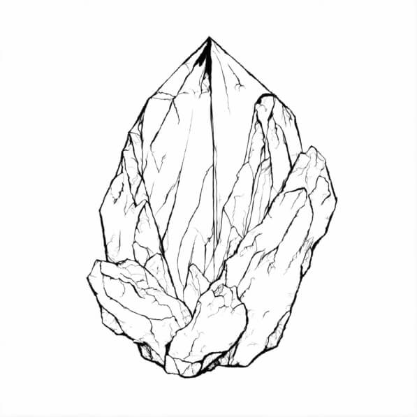 Download Line Drawing of a Crystal Coloring pages Online - Creative Fabrica