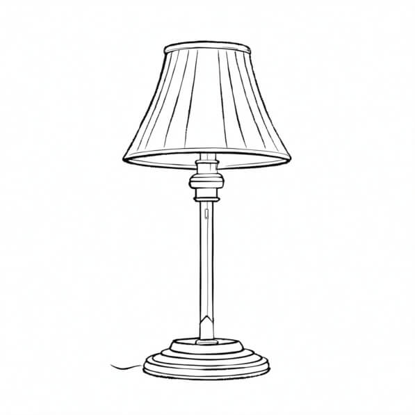 Download Outline of a Classic Table Lamp Coloring pages Online ...