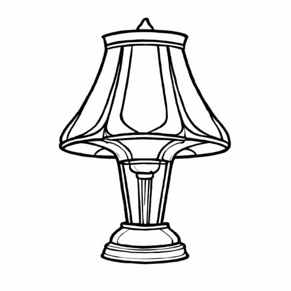 Download Outline of a Classic Table Lamp Coloring pages Online ...