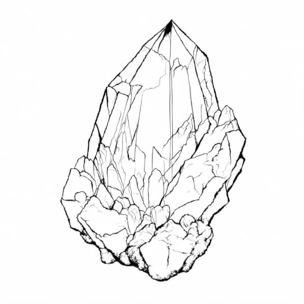 Download Line Drawing of a Crystal Formation Coloring pages Online ...