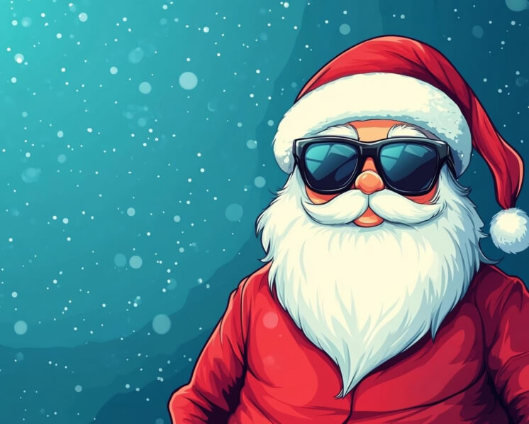 Download Cool Santa Claus with Sunglasses Backgrounds Online - Creative ...