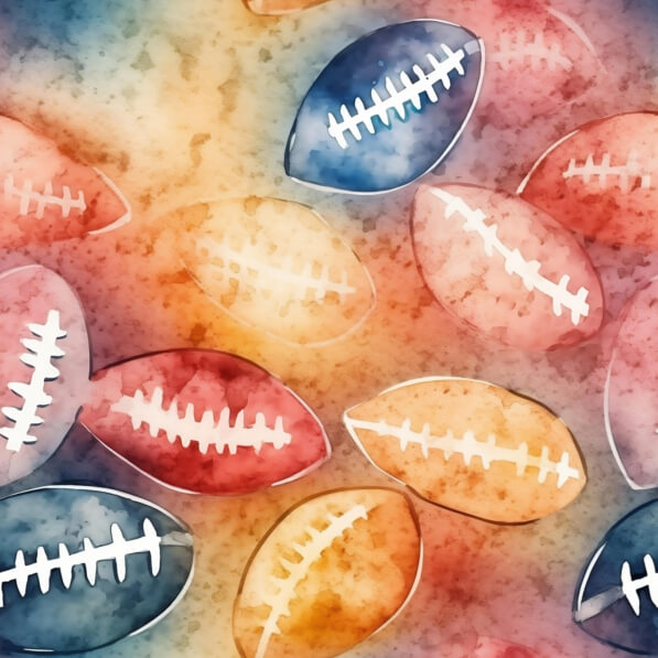 Download Colorful Watercolor Footballs Patterns Online - Creative Fabrica