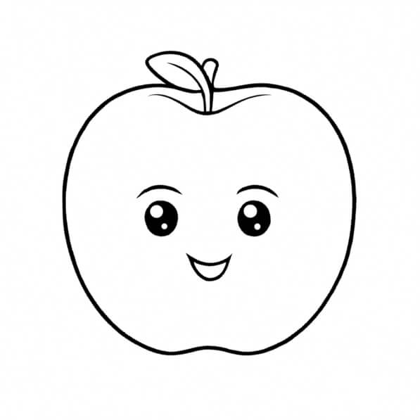 Download Smiling Apple Illustration Coloring pages Online - Creative ...