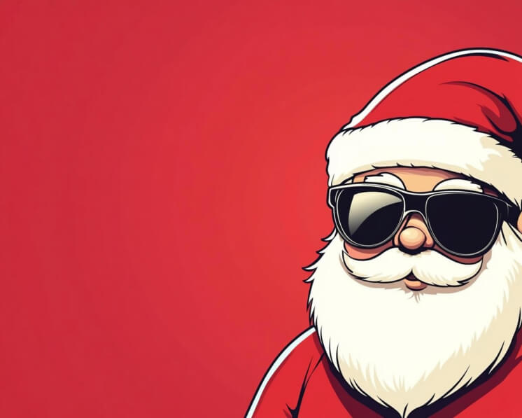 Download Cool Santa Claus with Sunglasses on Red Background Backgrounds ...