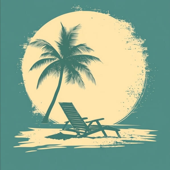 Download Tropical Relaxation Scene with Palm Tree and Lounge Chair ...