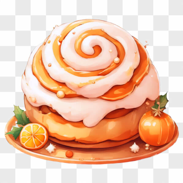 Download Kawaii Cinnamon Roll with Festive Accents Kawaii Online - Creative Fabrica