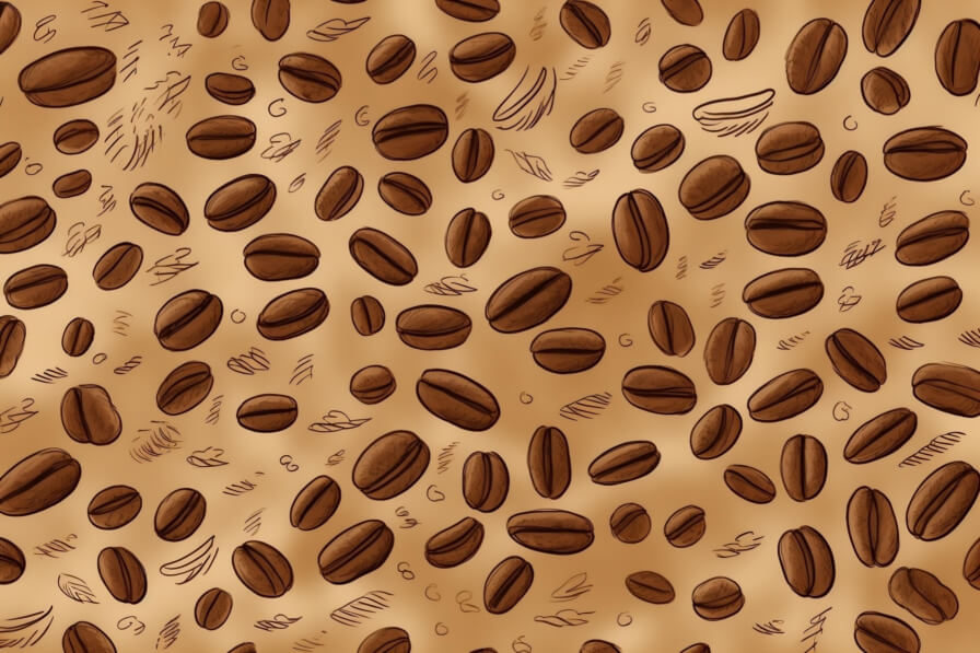 Download Pattern of Coffee Beans on Beige Background Backgrounds Online ...