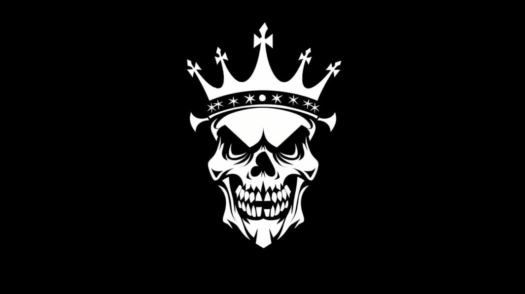 Download Stylized Skull with Crown Backgrounds Online - Creative Fabrica