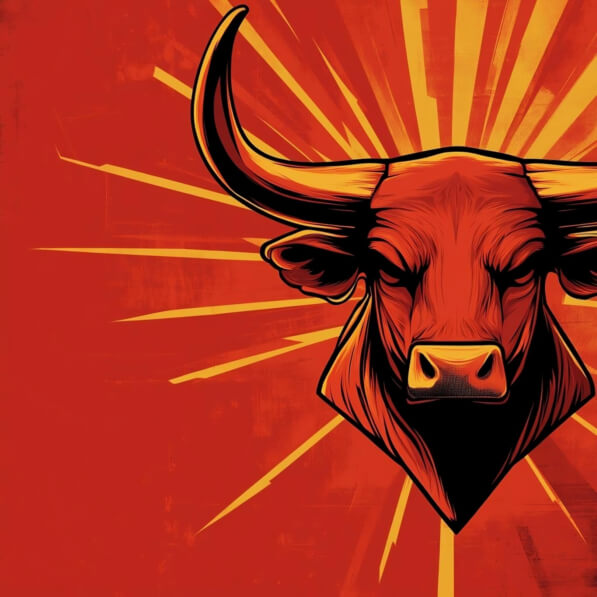 Download Stylized Bull Head with Radiating Background Backgrounds ...