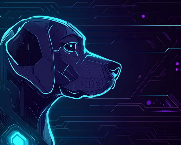 Download Futuristic Dog Illustration Backgrounds Online - Creative Fabrica