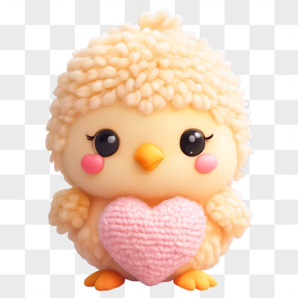 Descarga Pollito Kawaii Sosteniendo un Corazón Kawaii En Línea ...
