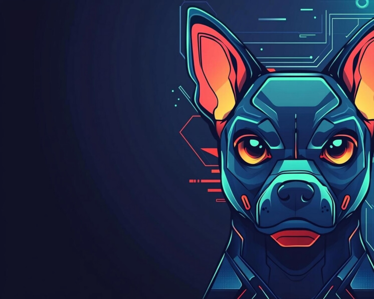Download Futuristic Dog Illustration Backgrounds Online - Creative Fabrica