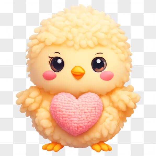 Descarga Pollito Kawaii Sosteniendo un Corazón Kawaii En Línea ...