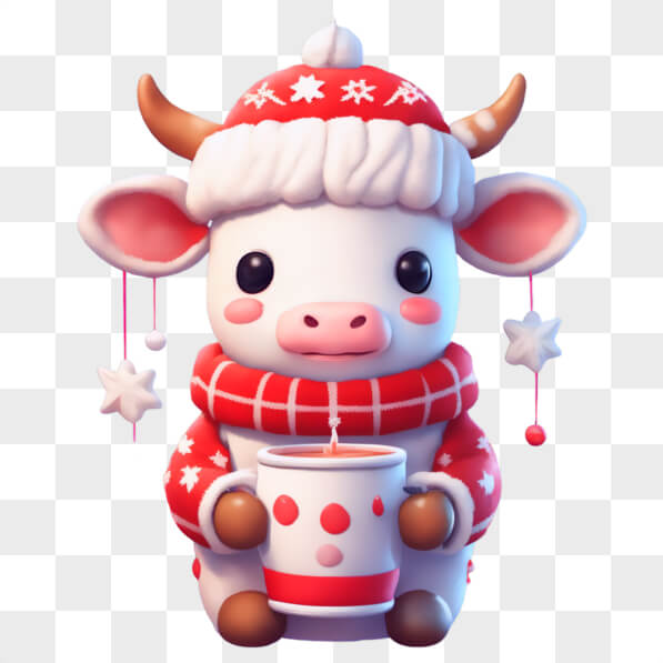Descarga Vaca de dibujos animados Kawaii en atuendo de invierno Kawaii ...