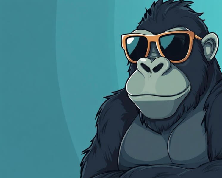 Descarga Gorila de dibujos animados genial con gafas de sol Fondos En Línea - Creative Fabrica