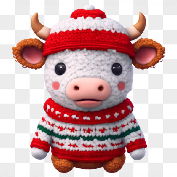 Descarga Personaje de vaca kawaii con suéter y sombrero festivos Kawaii ...