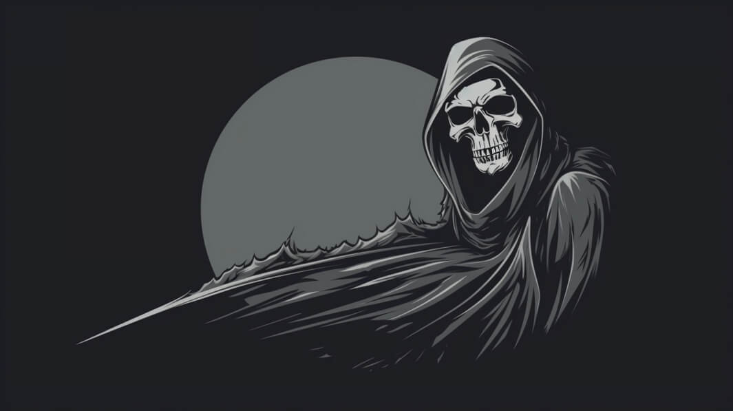 Download Stylized Grim Reaper Against Moon Backgrounds Online ...