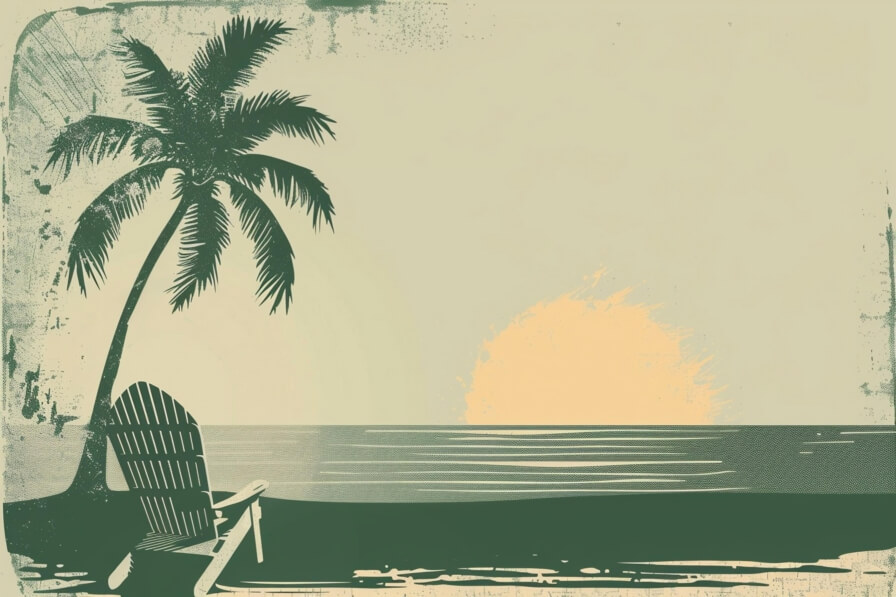 Baixe Cenário de Praia Serena com Palmeira e Pôr do Sol Backgrounds ...
