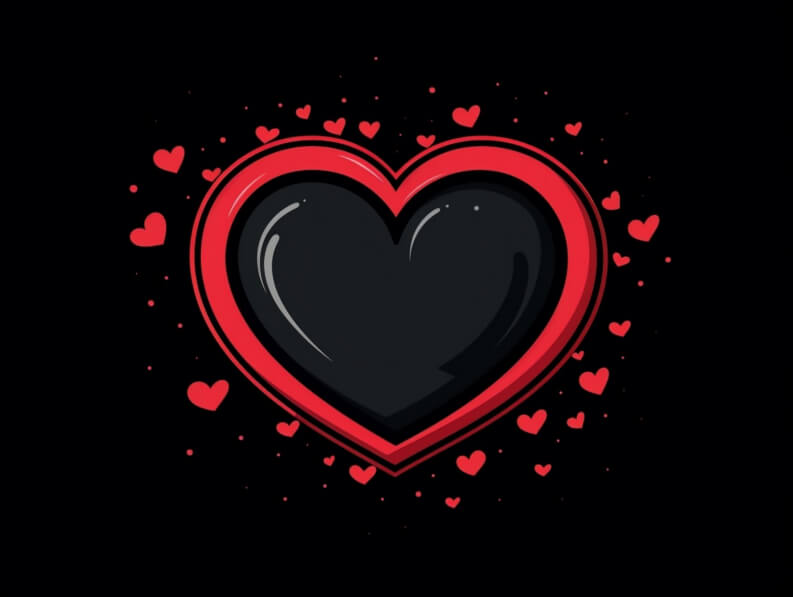 Download Bold Heart Illustration with Surrounding Hearts Backgrounds ...