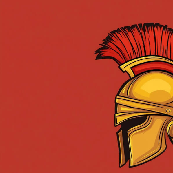 Download Stylized Roman Gladiator Helmet on Red Background Backgrounds ...