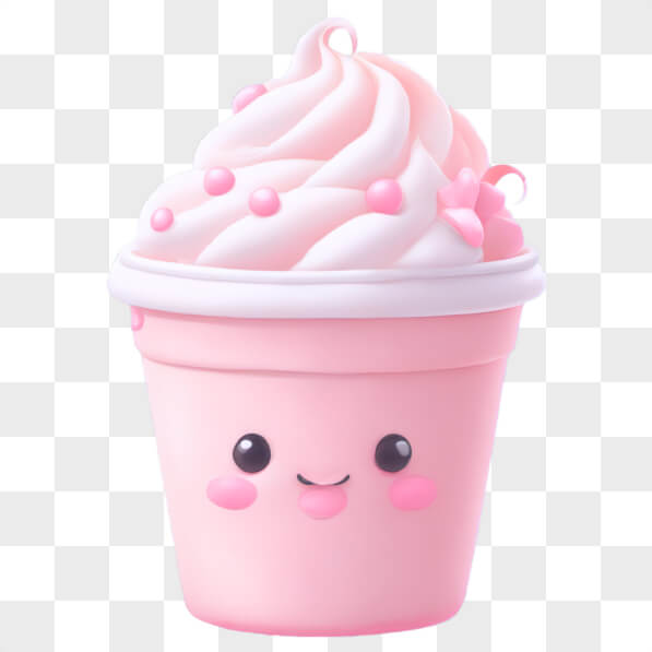 Download Kawaii Dessert with Smiling Face and Pink Frosting Kawaii ...