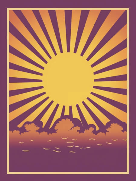 Download Stylized Sun Illustration with Radiating Rays Backgrounds ...