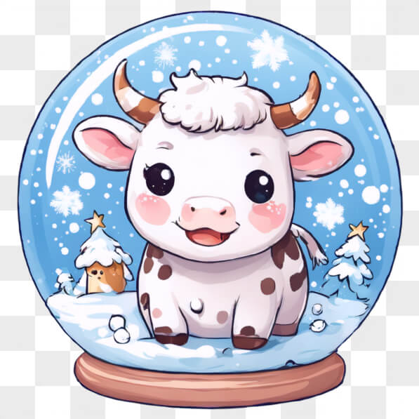 Download Kawaii Cartoon Cow in a Snow Globe Kawaii Online - Creative ...