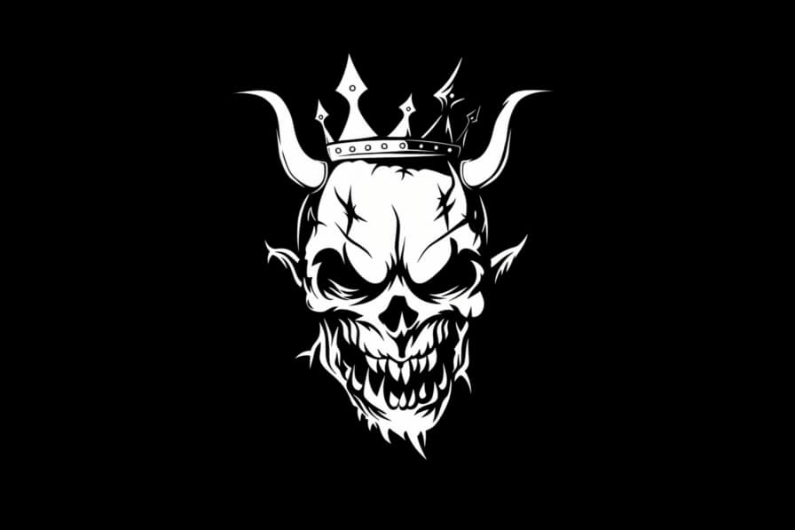 Download Stylized Skull with Crown Backgrounds Online - Creative Fabrica